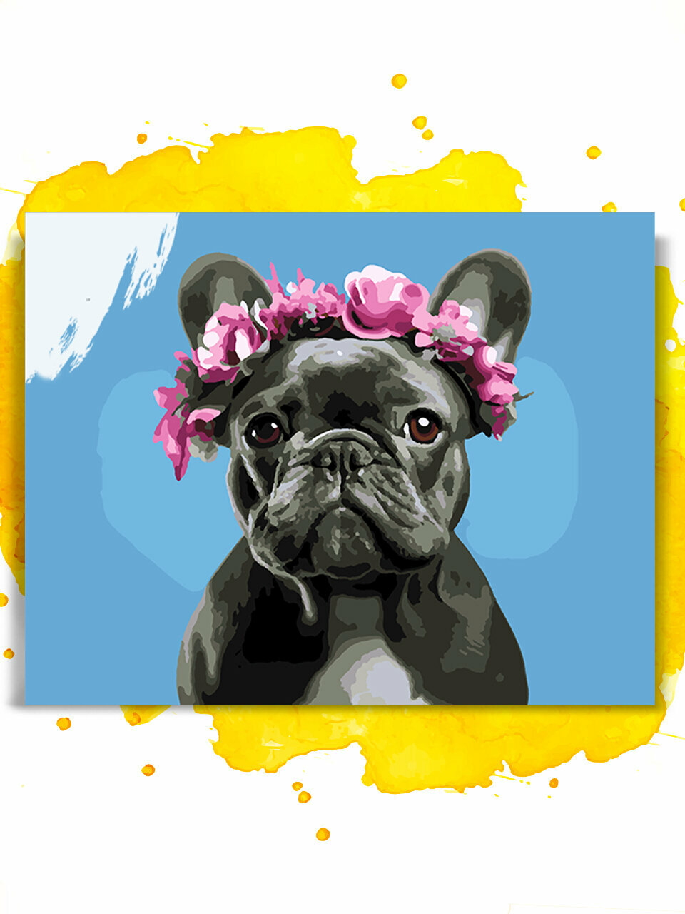 Картина по номерам на холсте Французский бульдог 3, 40 x 50 см