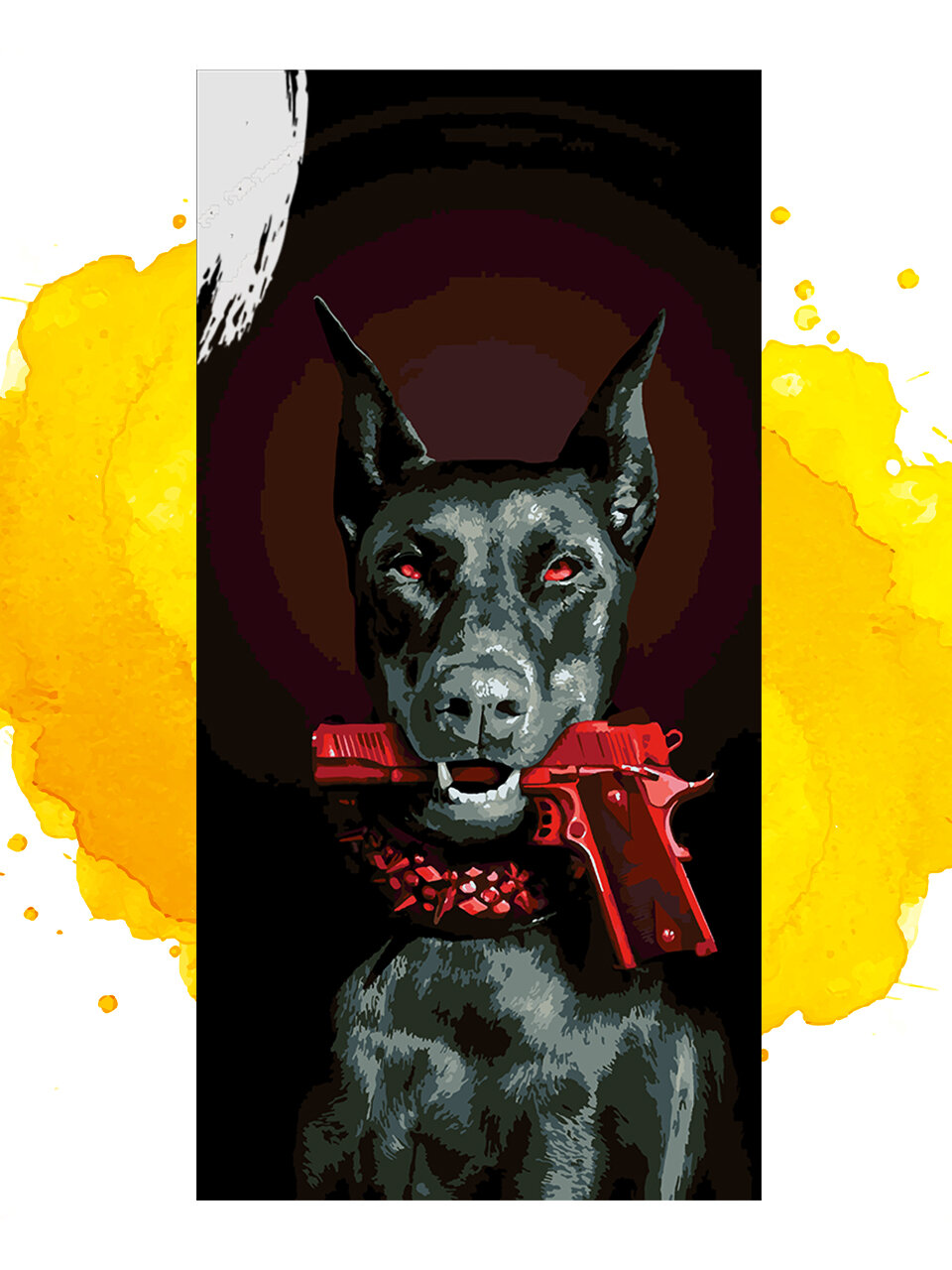 Картина по номерам на холсте Доберман Red, 30 х 60 см