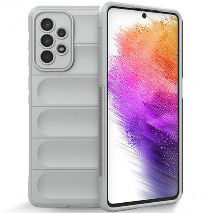 Flex Silicone Противоударный чехол для Samsung Galaxy A73 с защитой камеры и микрофиброй
