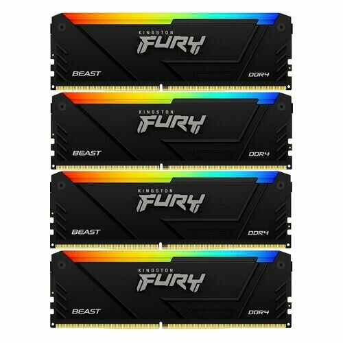 Оперативная память Kingston Fury Beast KF432C16BB2AK4/32 DDR4 - 4x 8ГБ 3200МГц, DIMM, Ret