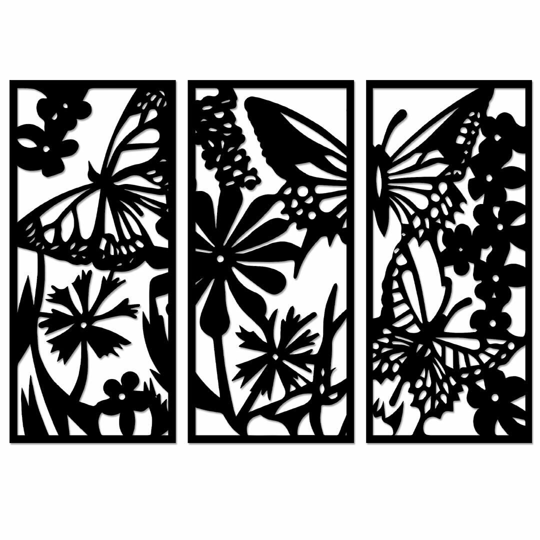 Панно составное декоративное "Бабочки". Размер 865*600 мм.