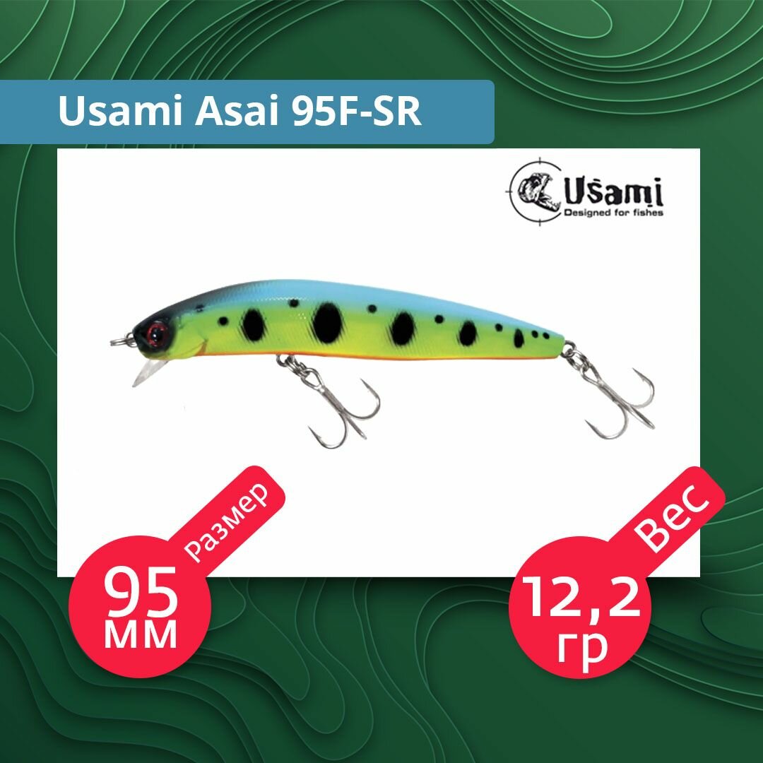 Воблер для рыбалки Usami Asai 95F-SR цвет 613