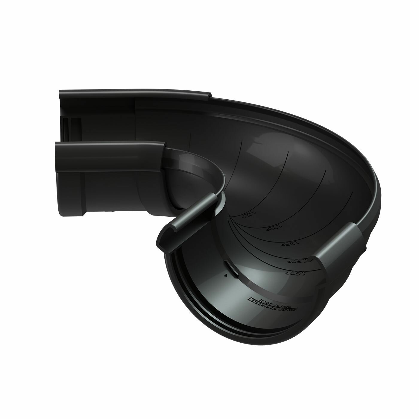 Угол желоба регулируемый LUX, черный карбон, диаметр желоба 141мм, 1шт.