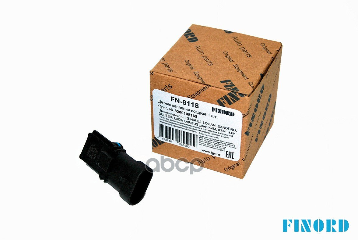 Датчик давления воздуха (МАП сенсор вакуумный) Renault Logan, Sandero, Duster, Largus, XRAY FINORD арт. FN9118 - высокое качество
