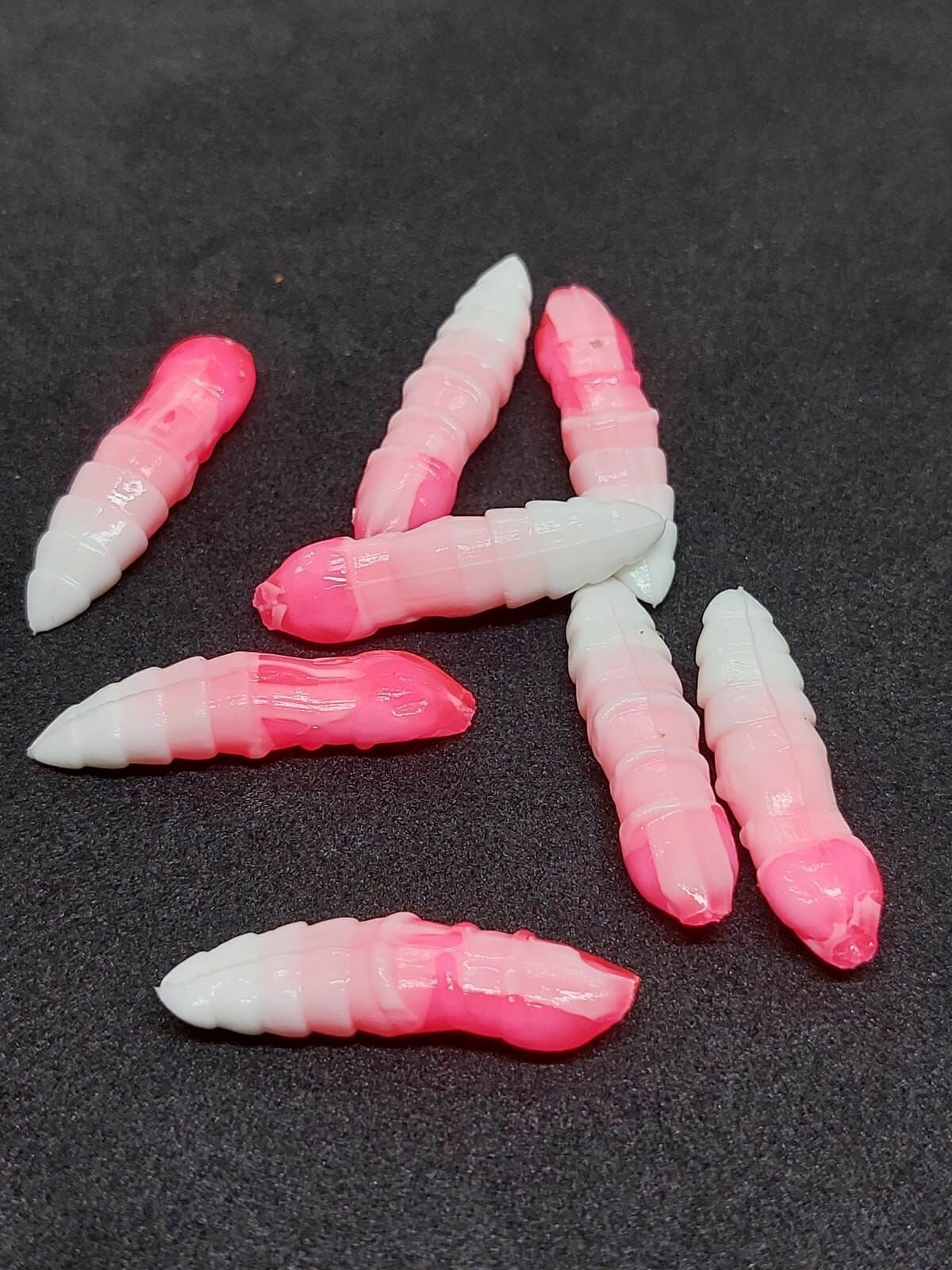 Силиконовые приманки. Съедобные. PUPA. Цвет Белый-розовый.