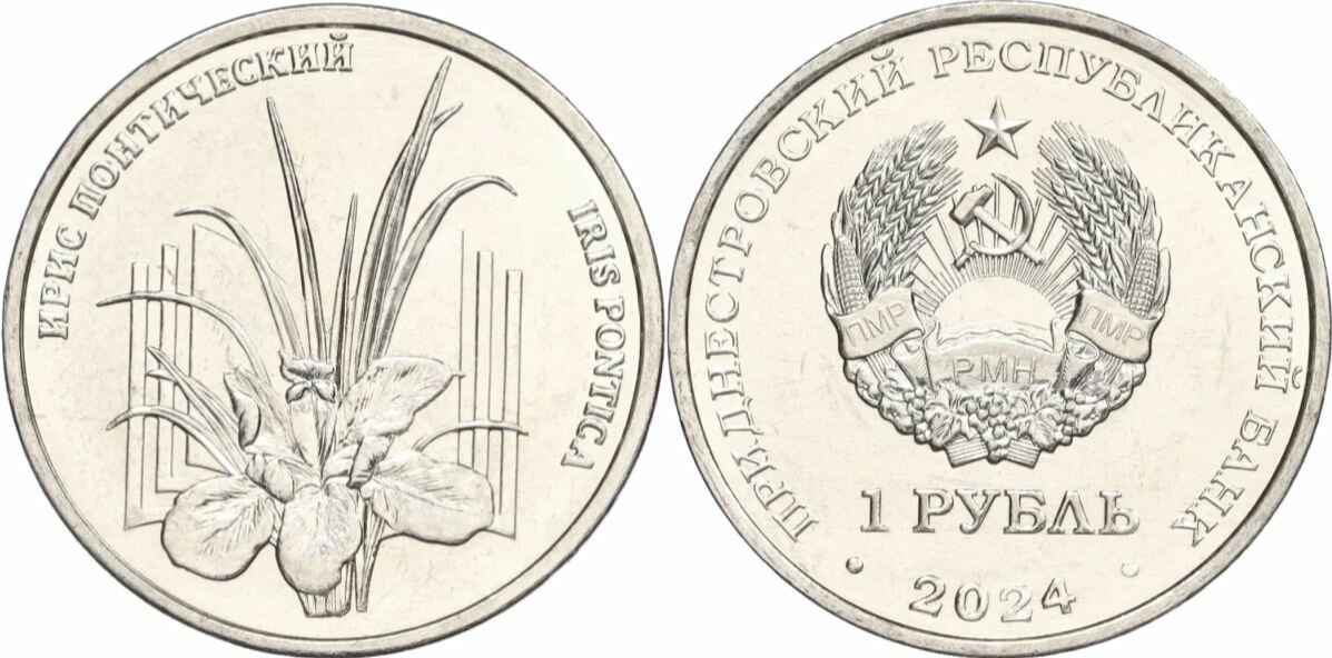 Приднестровье 1 рубль, 2024 Красная книга - Ирис понтический