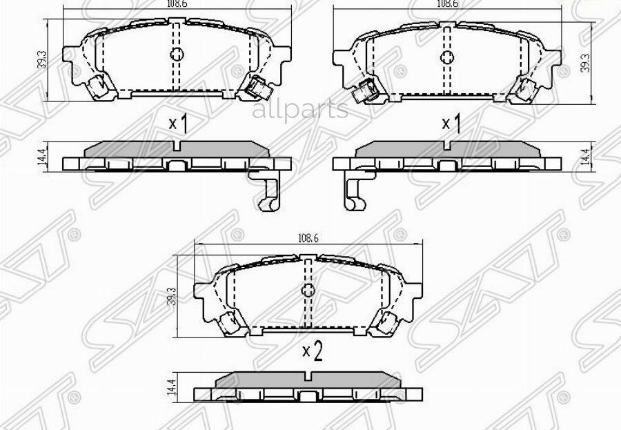 SAT ST-26696-FE040 Колодки тормозные (Сзади) Subaru Forester 02-08 / Impreza 00-07