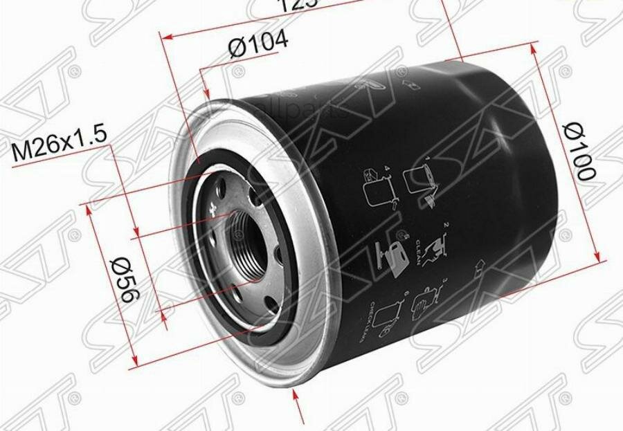 SAT ST-MD069782 Фильтр масляный Kia Carnival 99-02 / Mitsubishi Delica 89-07