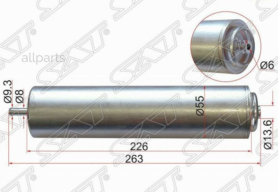 SAT ST-13327823413 Фильтр топливный BMW 3-Series 05-14 / X1 09-15