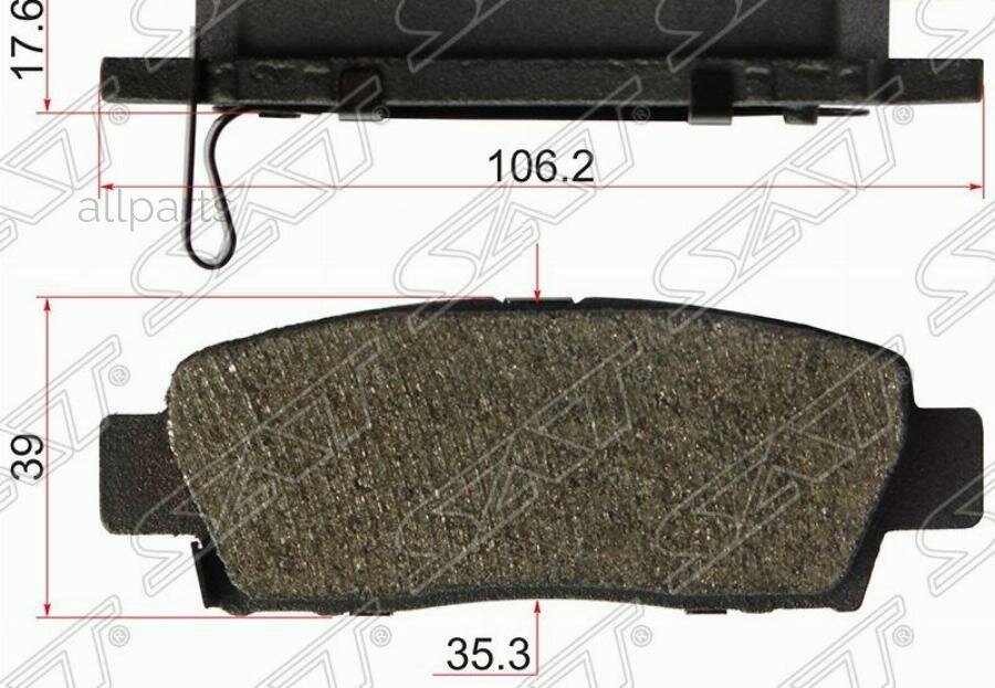 SAT ST-04466-22160 Колодки тормозные (Сзади) Toyota Crown 95-01 / Mark II 92-96