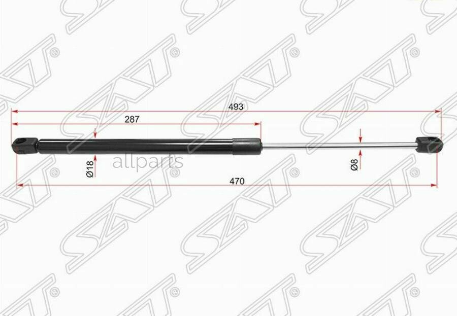SAT ST-90114311 Амортизатор крышки багажника Opel Corsa 00-06 (Справа=Слева)