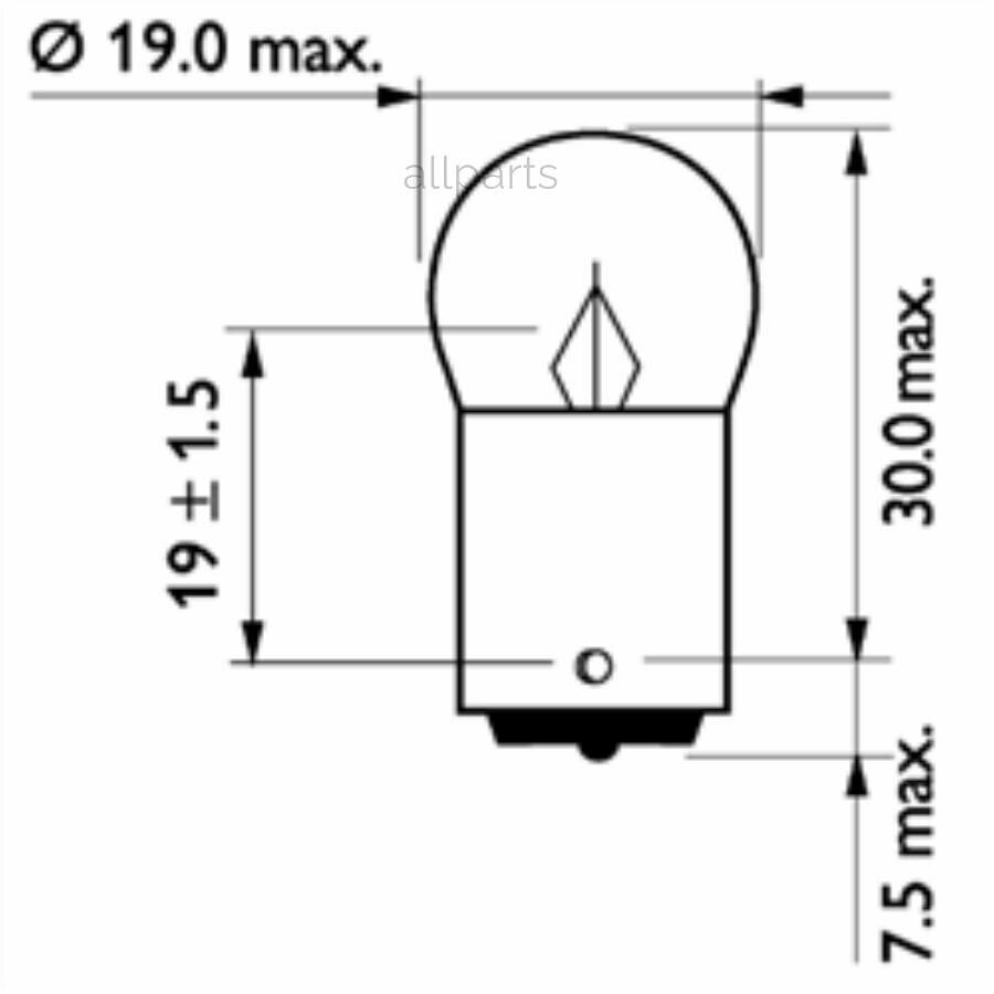 PHILIPS 13821CP лампа R5W 24V-5W (BA15S)