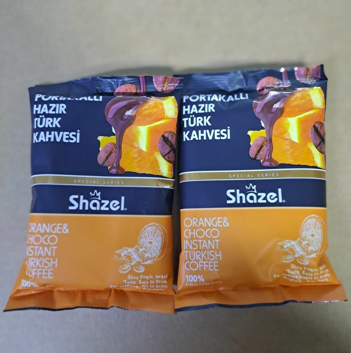 Молотый турецкий кофе Shazel со вкусом апельсина 2 шт по 100г