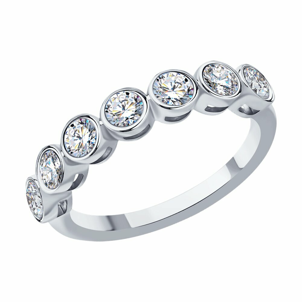 Кольцо, белое золото, 585 проба, бриллиант выращенный