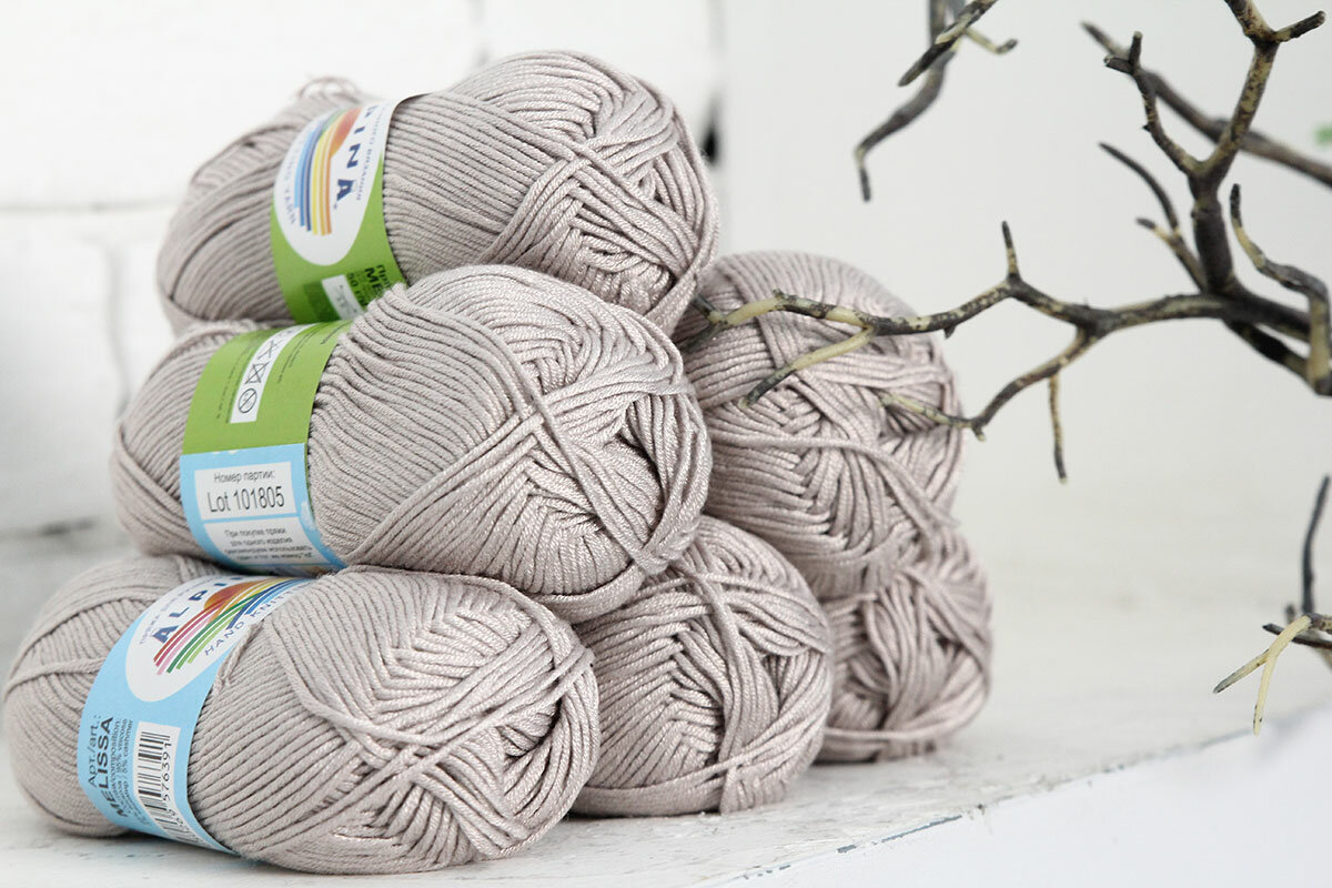 ALPINA MELISSA пряжа 95% вискоза 5% кашемир 50 г 125 м для вязания изделий цвет №14 салатовый (1шт)