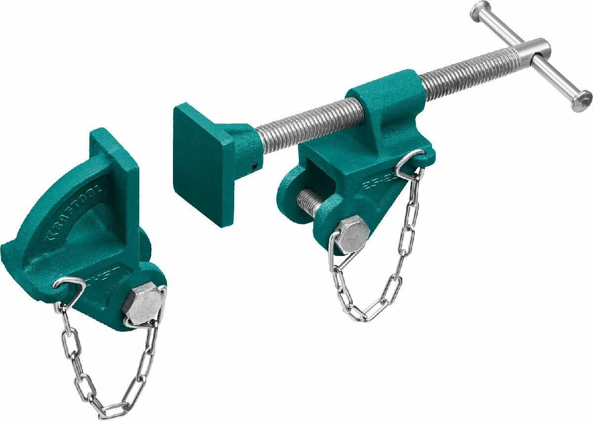 Набор головок для струбцины KRAFTOOL на профиль 25х50 мм глубина зажима 50 мм ход винта 90 мм минимальная длина профиля 140 мм