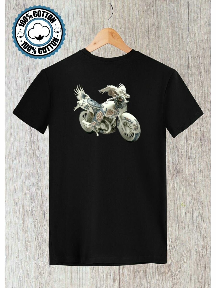 Футболка мотоцикл harley davidson в узорах