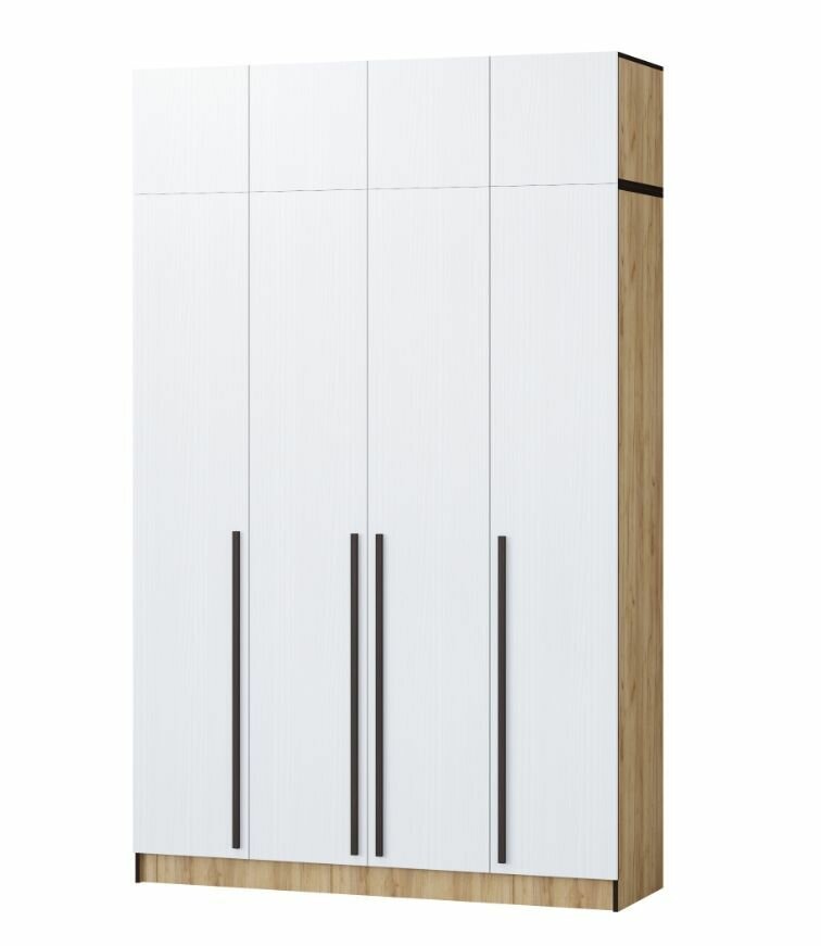 Шкаф распашной с антресолью Бастион 160 дуб крафт золотой/белый древесный