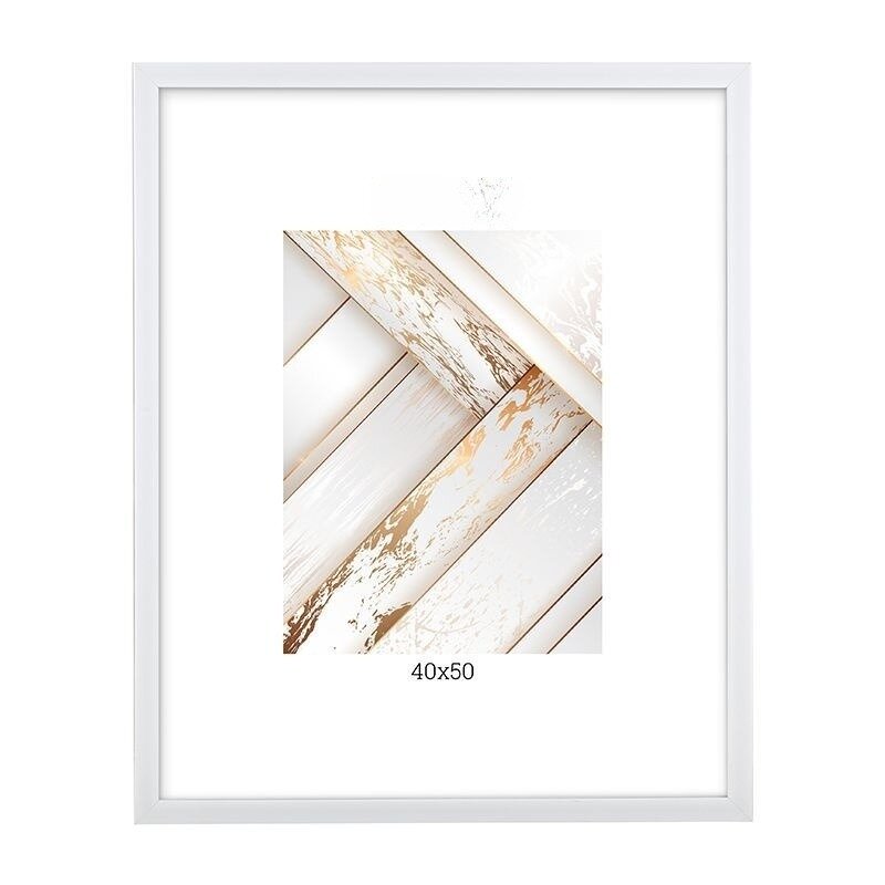 Фоторамка, рамка для фотографии, постера, рисунка, вышивки 40х50 см, white box, белая GF 6431