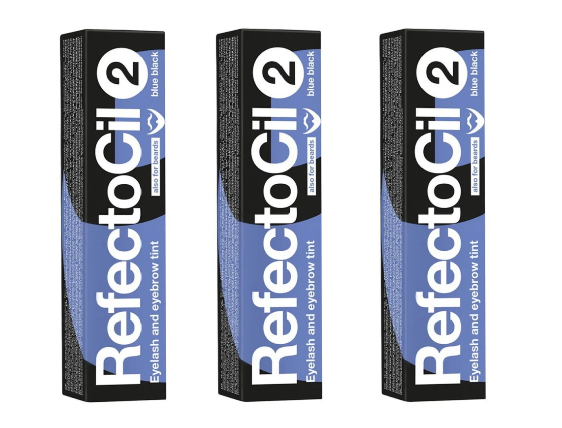 Краска RefectoCil для бровей и ресниц, тон №2, черно-синий, 15 мл - 3 штуки