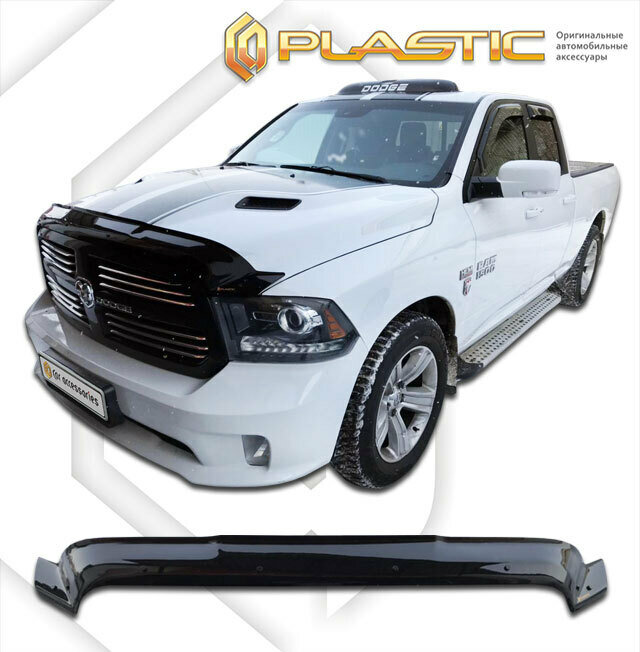 Дефлектор капота Dodge Ram 1500 IV поколение пикап Quad Cab DJ/DS 2008-2012 Classic черный exclusive