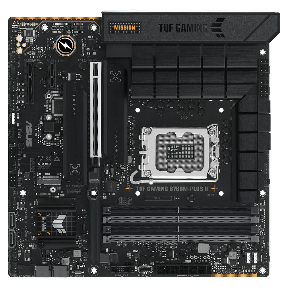 Материнская плата ASUS TUF Gaming B760M-Plus II, microATX, DDR5, 4 слота, 7 разъемов USB