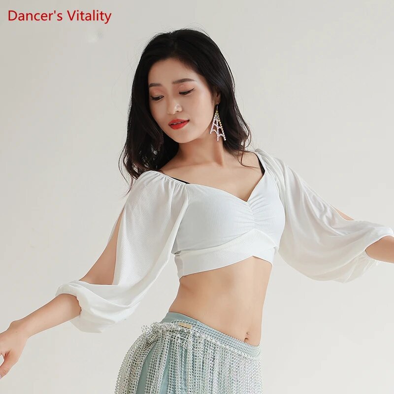 Белый топ для танца живота Dancer's Vitality, XL