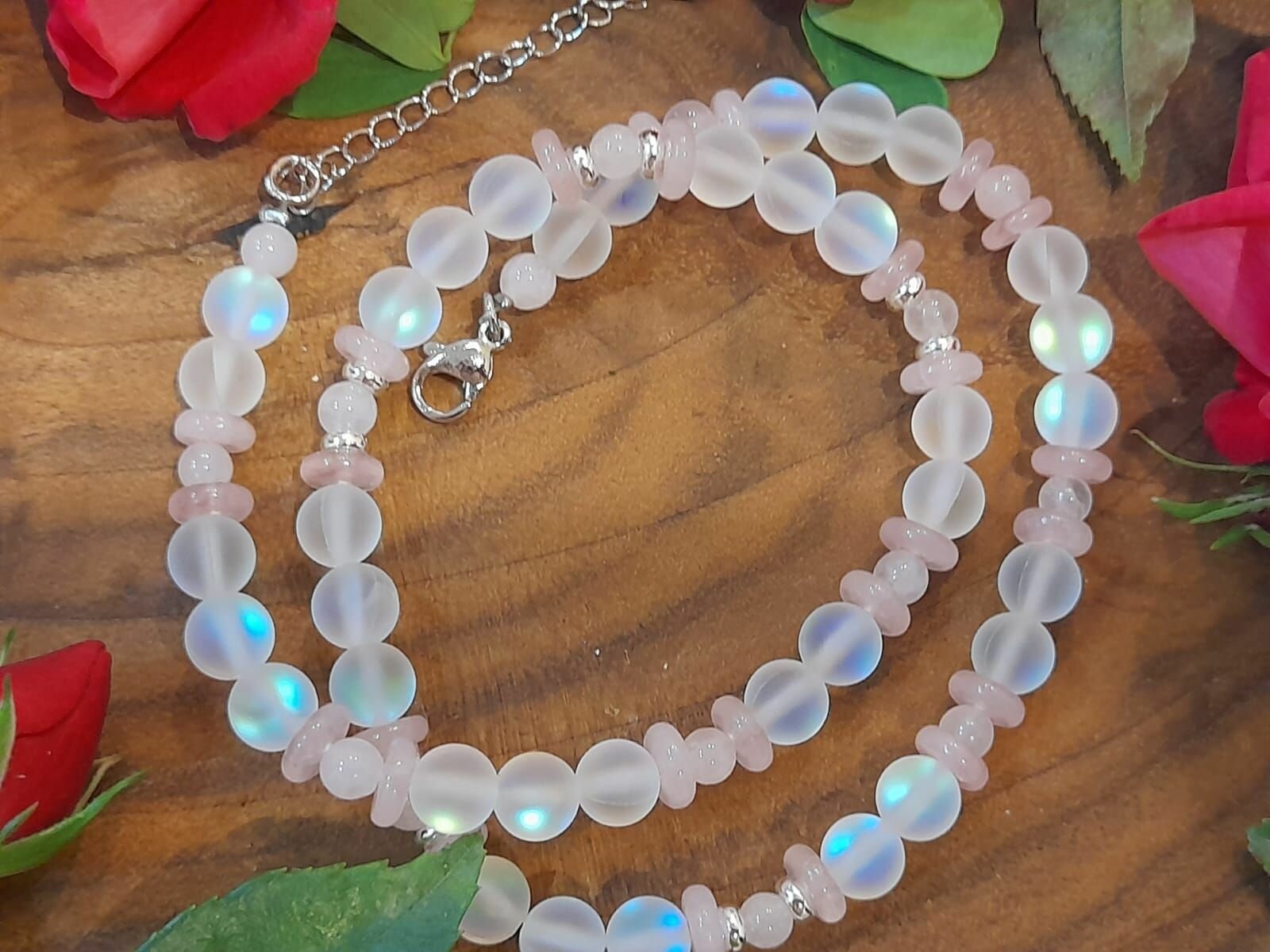 Чокер, металл, опал синтетический