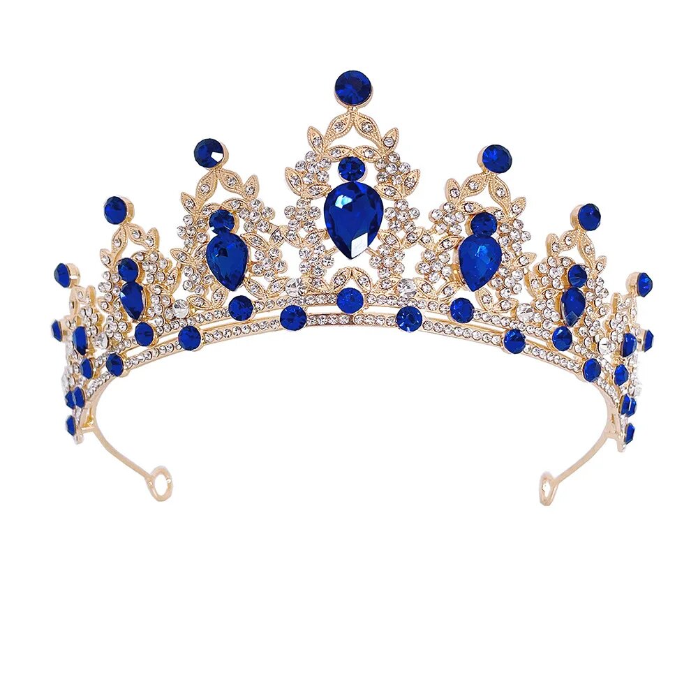 Диадема KMVEXO темно-синяя, H158 Gold Blue
