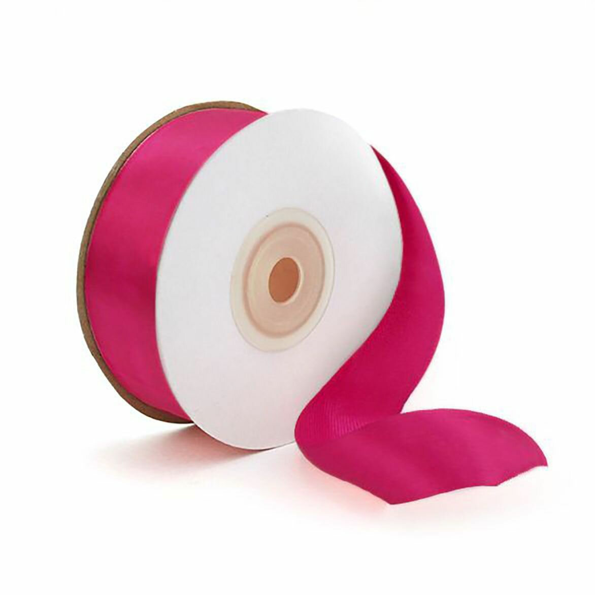Лента декоративная Атлас Ярко-розовый, 0,7 см * 22,85 м, 1 шт. / Браво