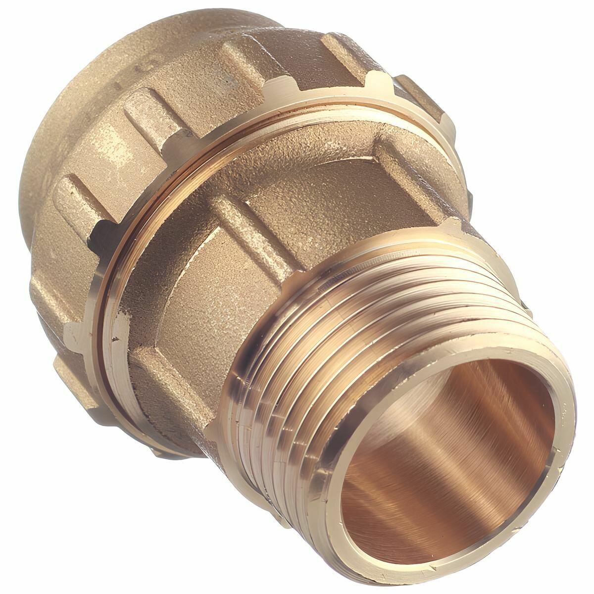 Муфта для ПНД труб 32 мм с наружной резьбой 1 дюйм, латунный фитинг для полиэтиленовых труб