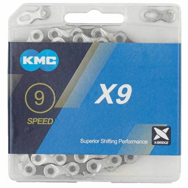 Цепь X9 KMC, 116 зв, 9 скор, в инд. упаковке