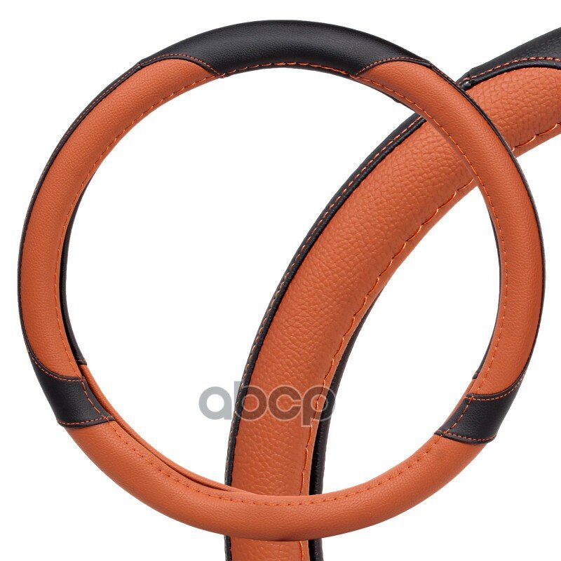 Оплетка на руль, искусственная кожа, коричневая/черная, 38 см / M AIRLINE арт. AWCCM05M