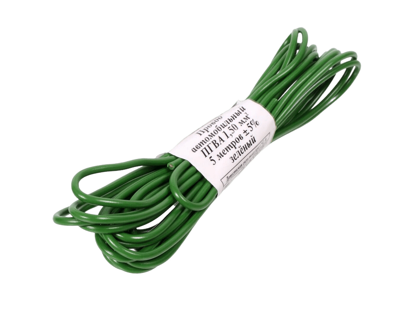 Провод автомобильный монтажный ПГВА 5м S-1.50мм зеленый