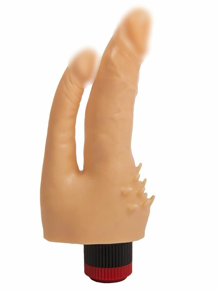 Вибратор-фаллоимитатор анально-вагинальный телесного цвета, 19см.