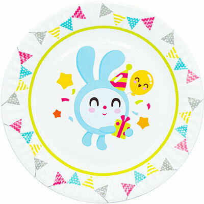 Тарелка бум Малышарики Флажки 17см 6шт/G