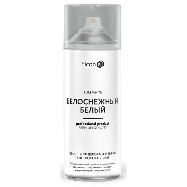 Эмаль аэрозольная ELCON для декора 520мл белоснежный белый, арт.00-00462254