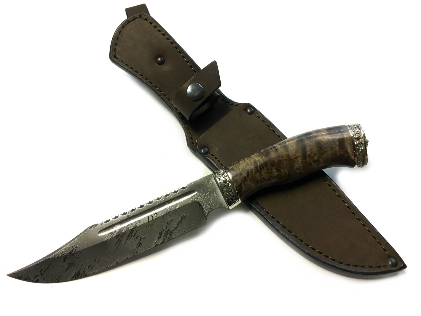 Нож Рэкс, сталь D2, стабилизированная карельская береза