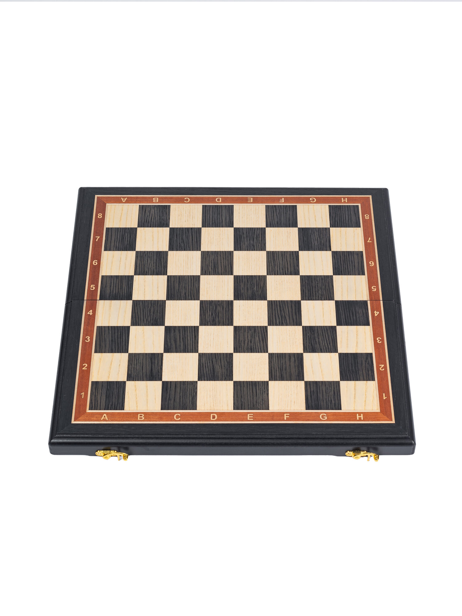 Шахматная доска без фигур складная из шпона мореного дуба эксклюзивная 45 см