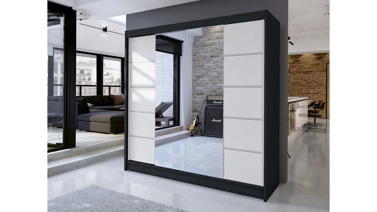 Шкаф-купе Мелисса Белый 101/ Венге Цаво 3354 NW 240*50*200 см GOODFORM Для одежды,