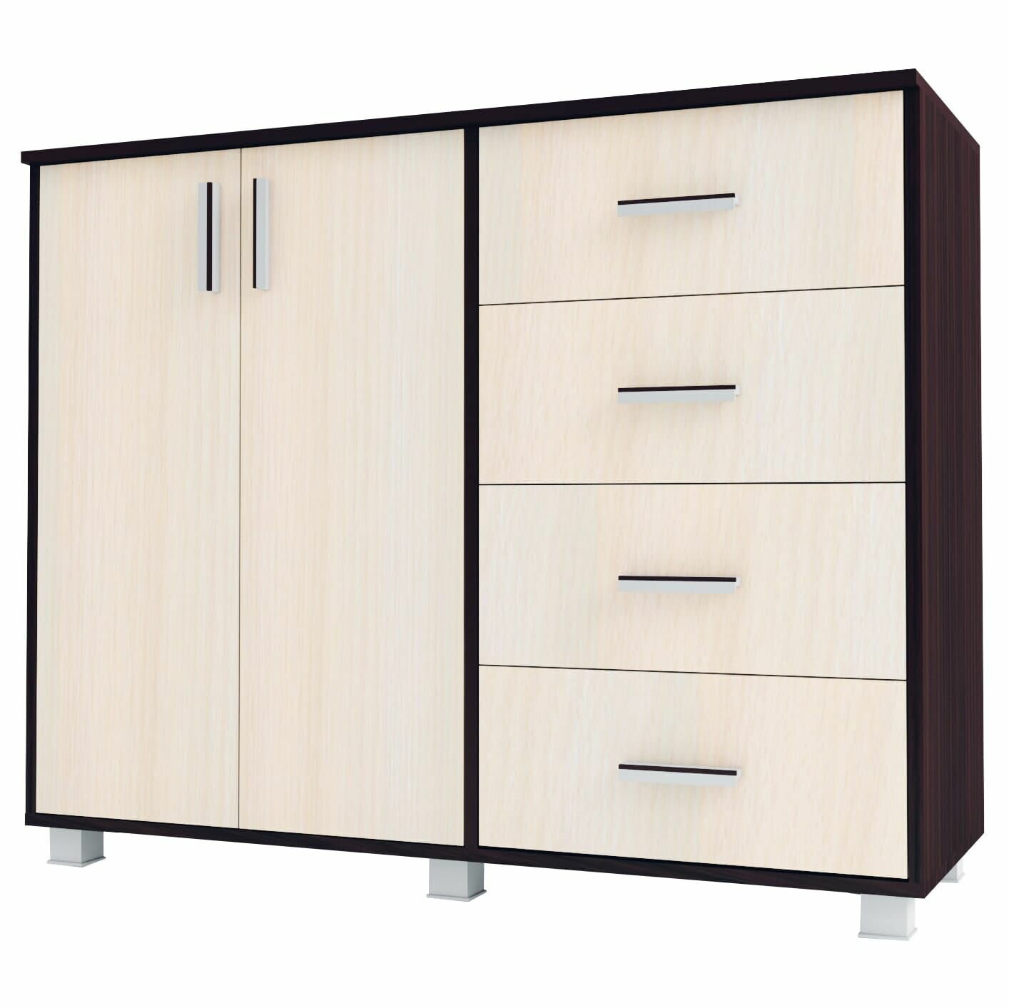 Комод №16 (Комод 1160, ФУР.) (венге/млечный дуб)