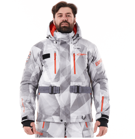 Куртка снегоходная с защитой DragonFly Expedition, Camo-Grey M