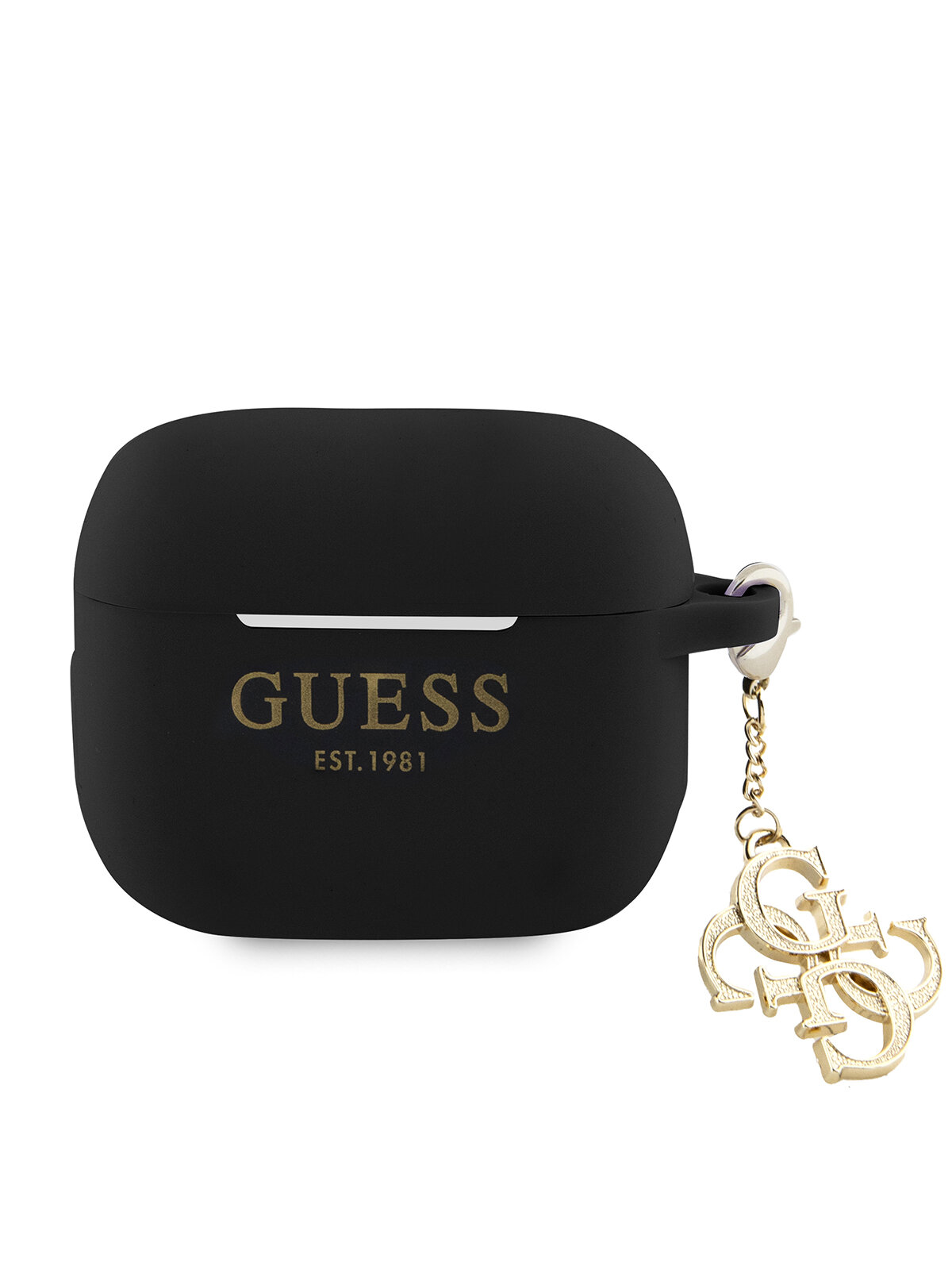 Guess для Airpods 3 чехол Liquid silicone with Big 4G charm Black