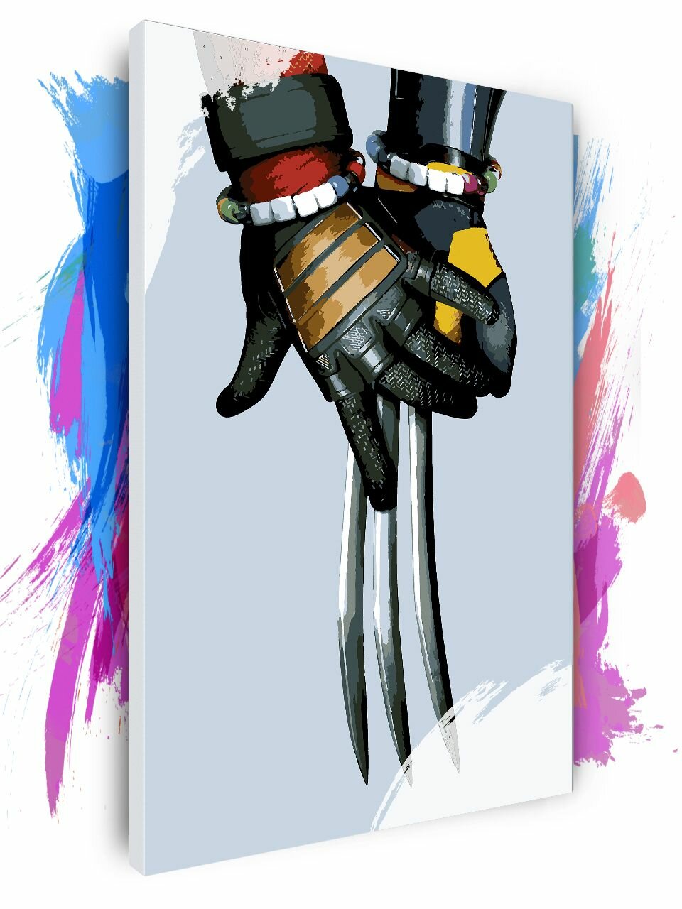 Картина по номерам на холсте Дэдпул и Росомаха Ручки, 100 х 150 см