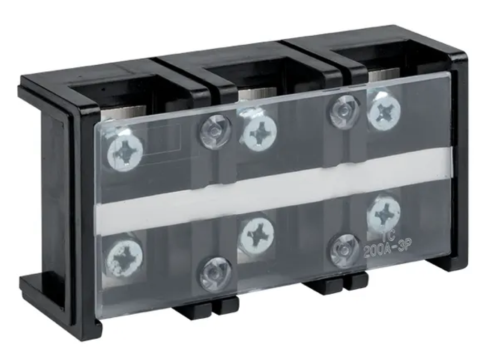 Блок зажимов EKF / ЕКФ PROxima TC-2003 колодка клеммная в корпусе из термопласта черная, сечение 95мм2, 200А, 660В, 3 пары контактов / электрика