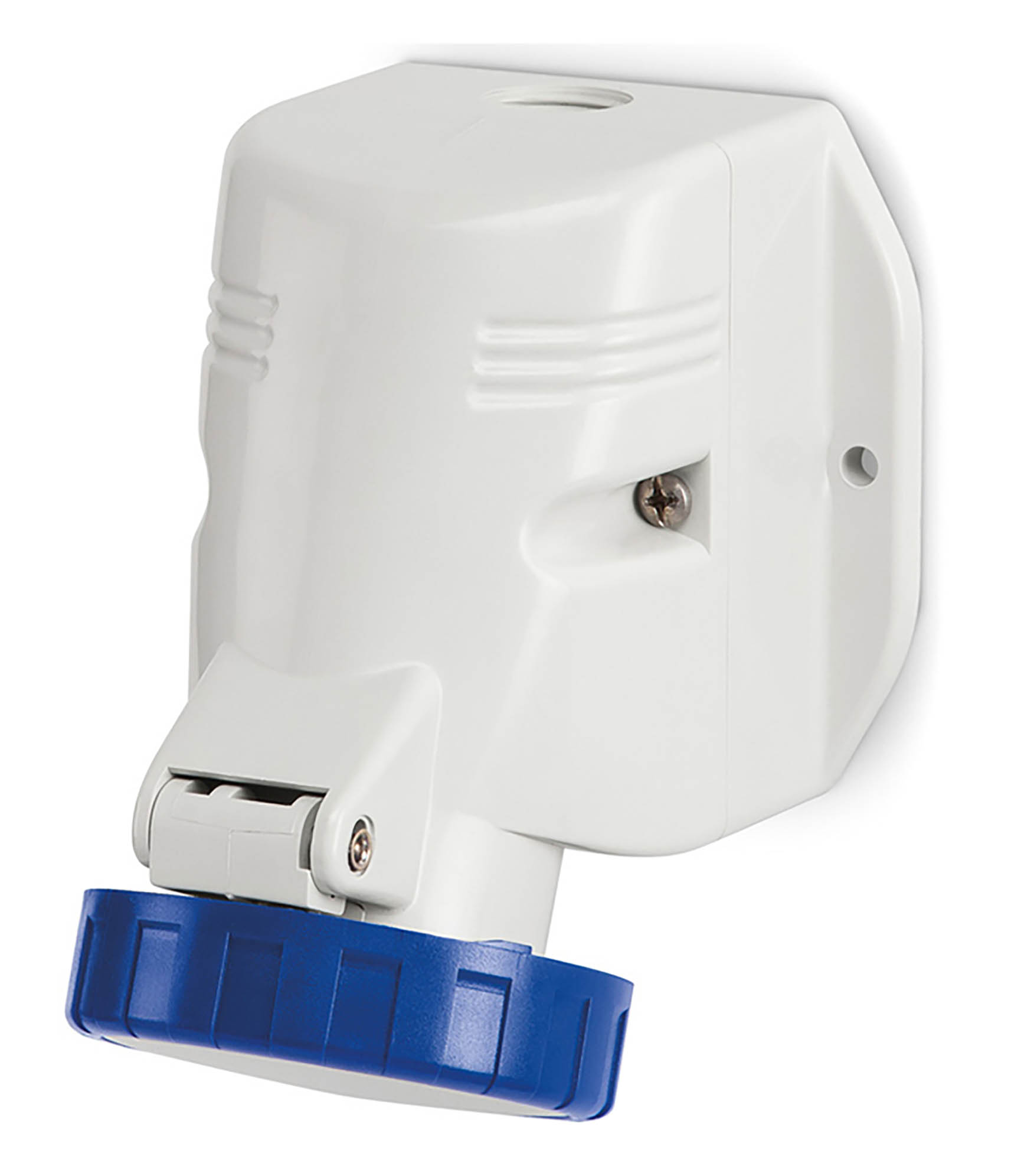 Розетка силовая DKC / ДКС WS стационарная настенная в корпусе из самозатухающего пластика синяя, длиной 166мм, 32А 2P+E, 230В, IP67 / электрика