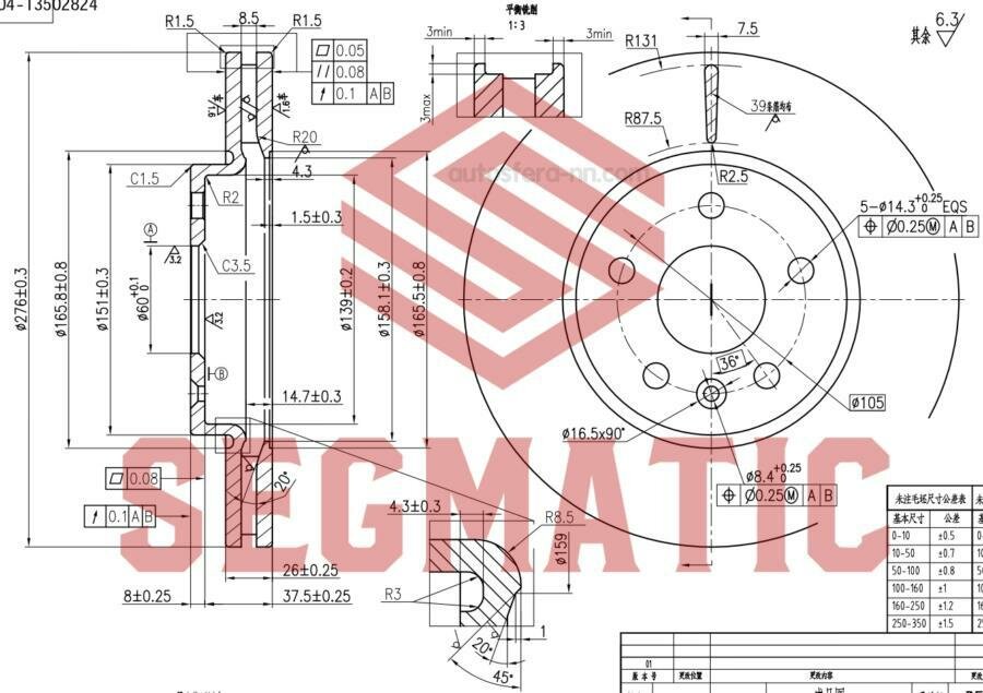 SEGMATIC SBD30093029 Диск тормозной