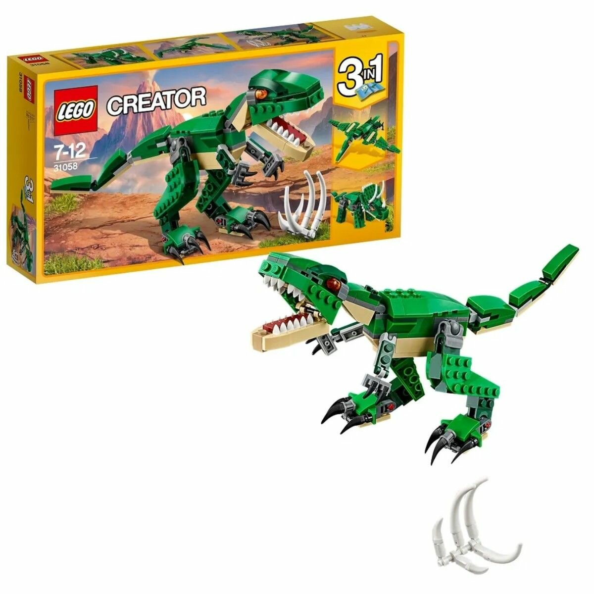 31058 Пластиковый Конструктор LEGO Creator 31058 Mighty Dinosaurs Грозный динозавр