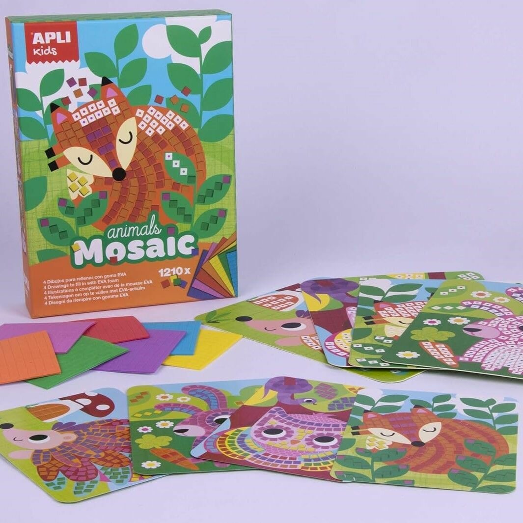 Набор для творчества Мозаика Животные в подарочной коробке, Apli kids Испания