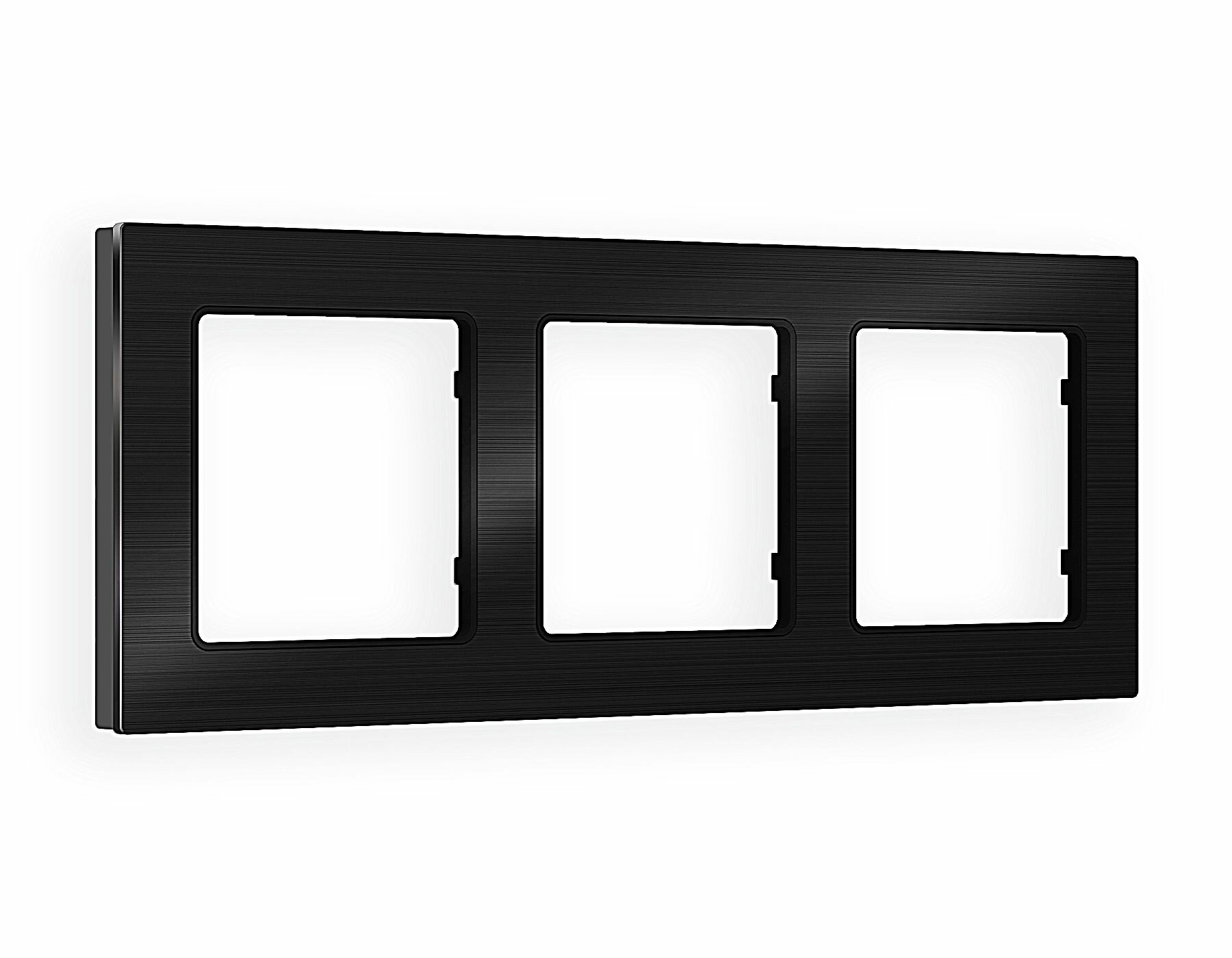 Рамка Ambrella Volt ALFA Platos (Черный Металл шлифованный) 3-ая AF550503